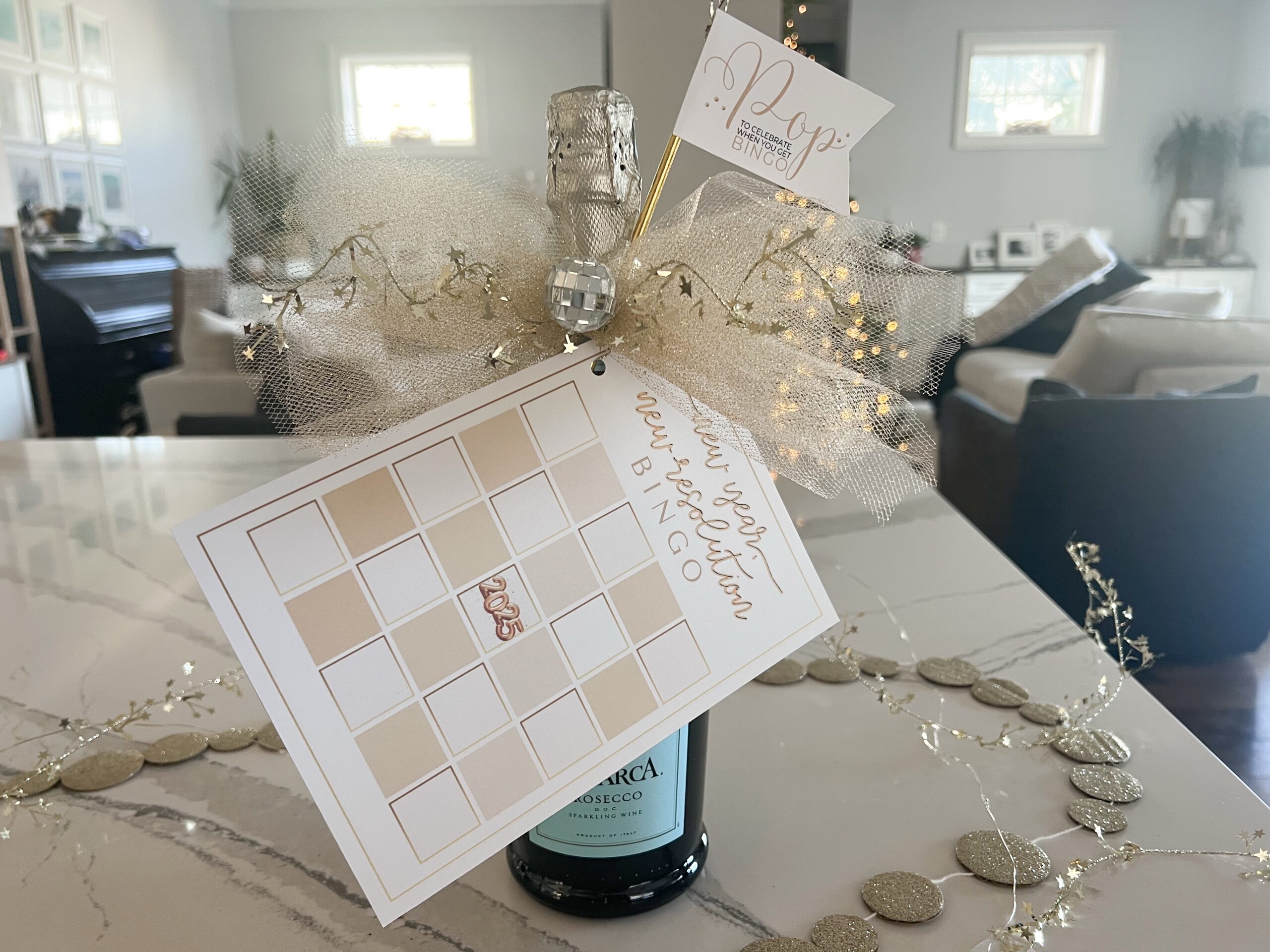 Champagne Goals New Years Bingo Gift Idea - Salt Sister Moms